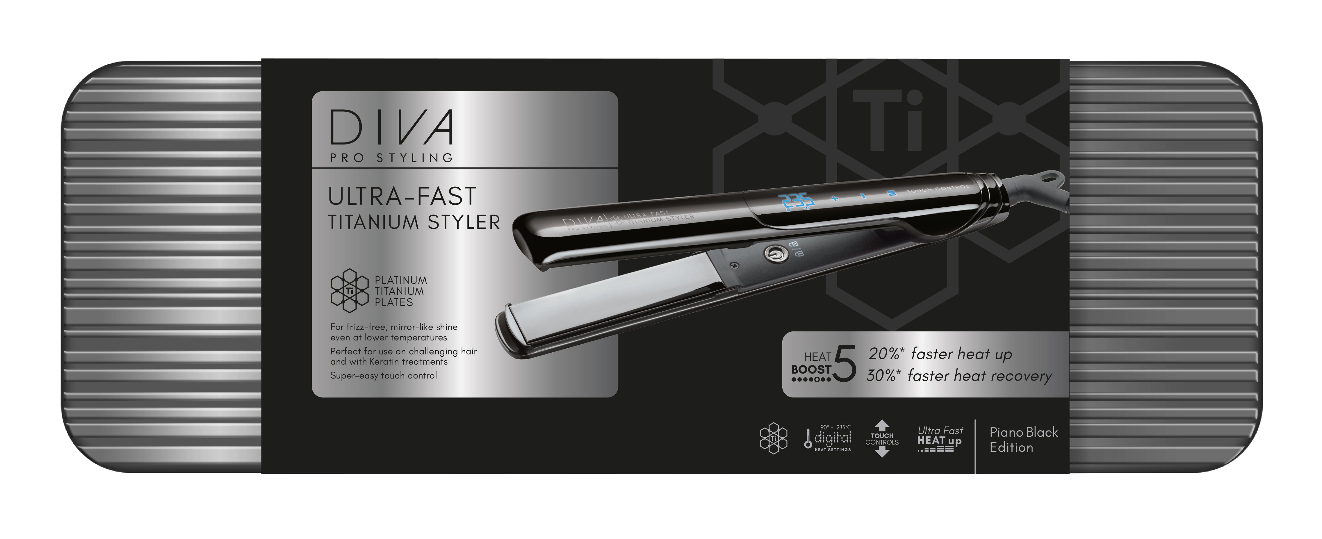 Diva Ultra-Fast Titanium Styler Piano Black – Trade Hair Supplies