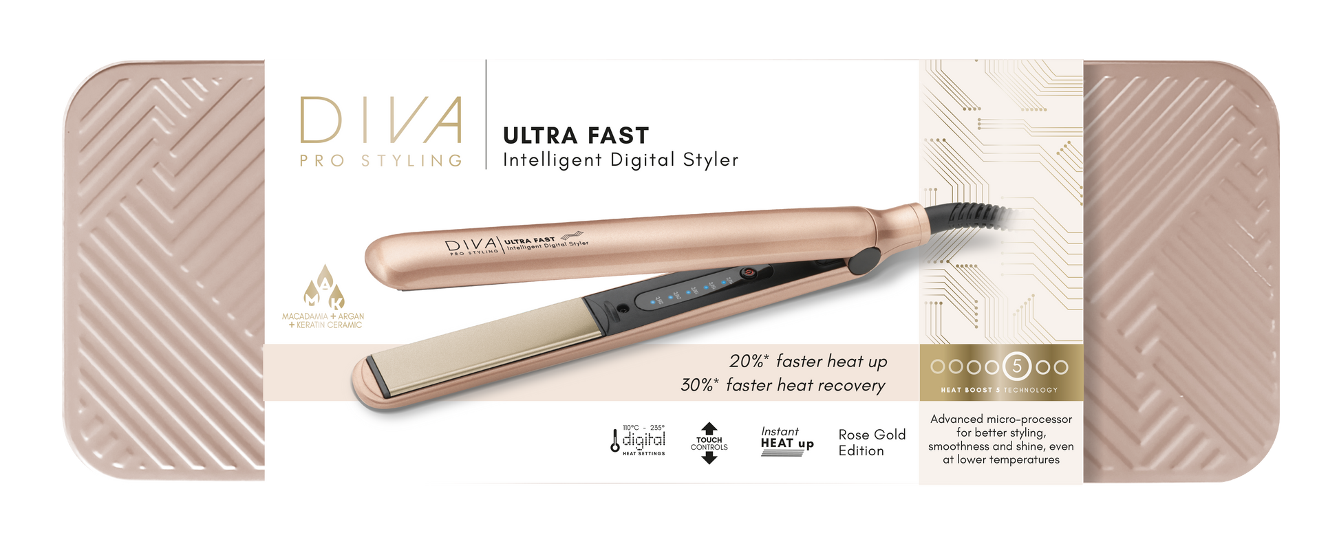 Diva Ultra Fast Intelligent Digital Styler Rose Gold – Trade Hair Supplies