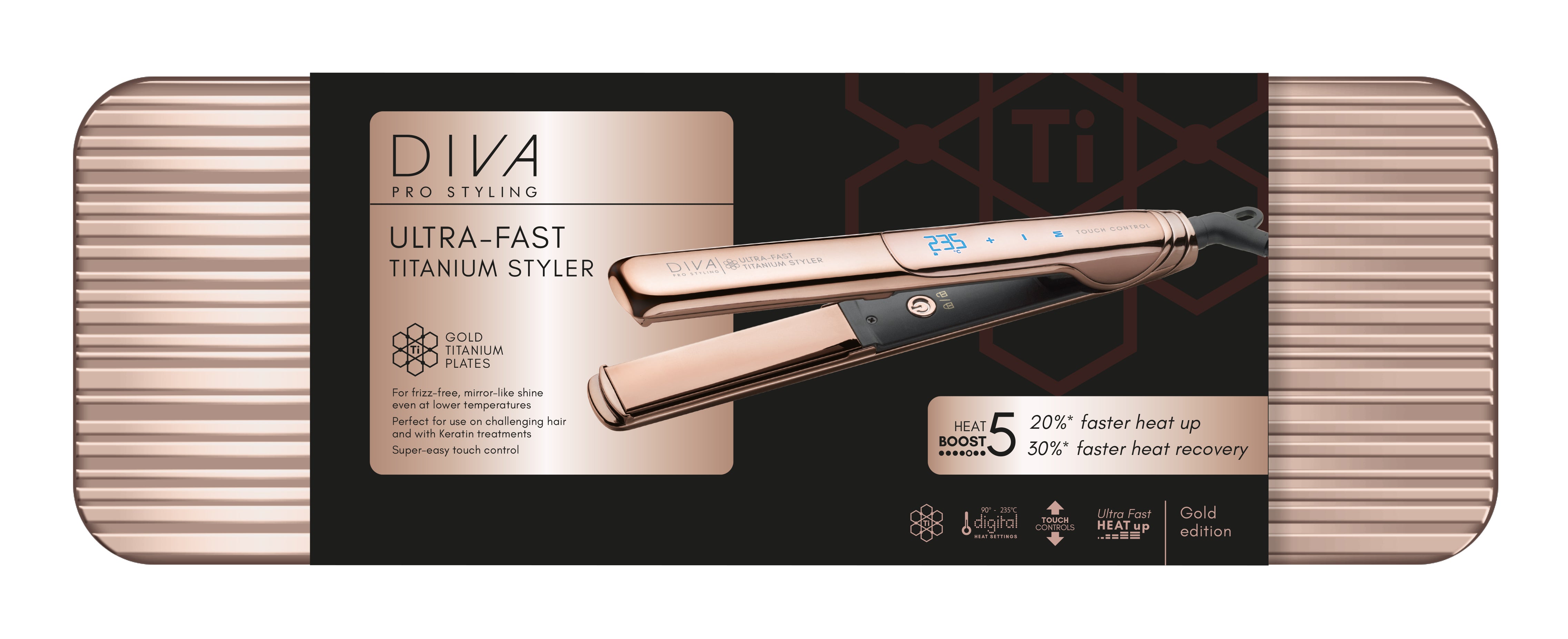 Diva Ultra Fast Titanium Styler Gold – Trade Hair Supplies